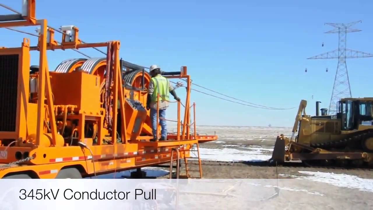 345kv conductor pull - YouTube