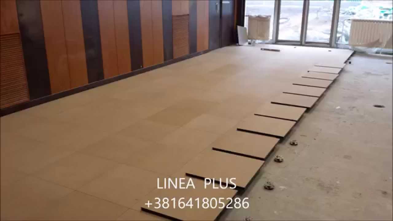 installation of raised floor - YouTube
