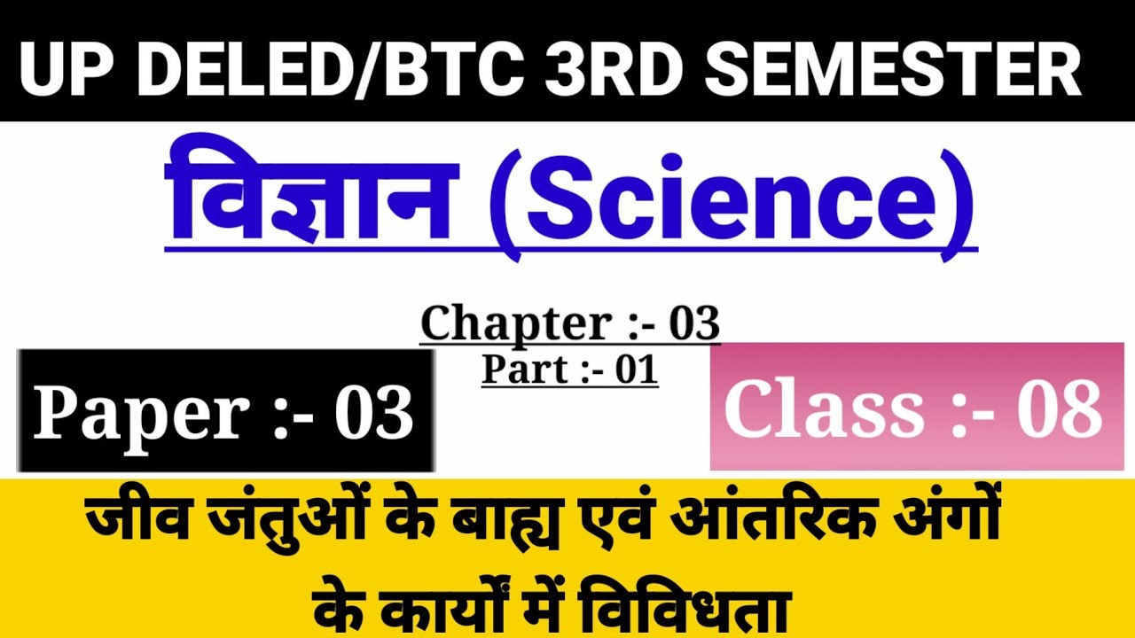 DElEd 3rd Semester Science Classes 2023/UP DELED third Semester Science Classes - YouTube