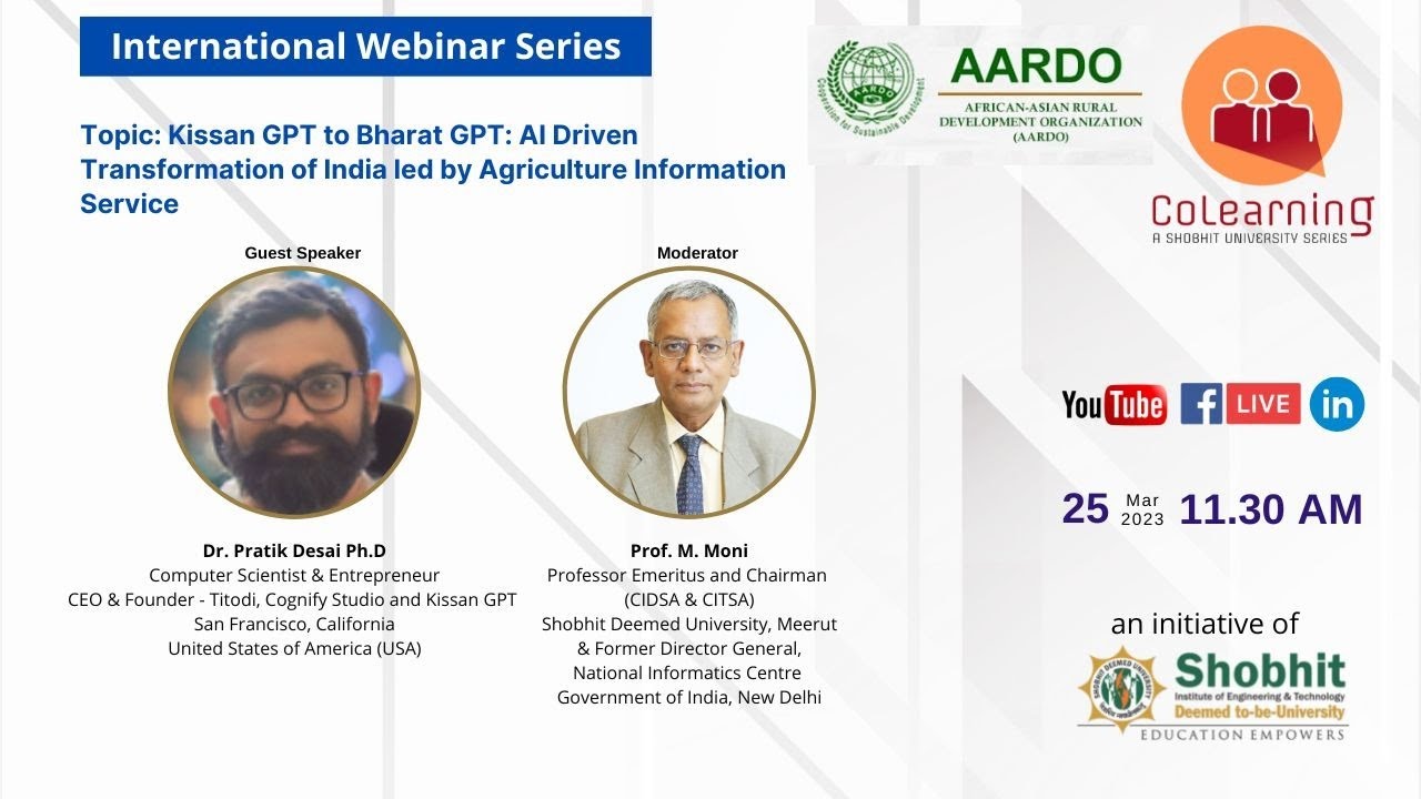 Kissan GPT to Bharat GPT: AI Driven Transformation of India led - YouTube
