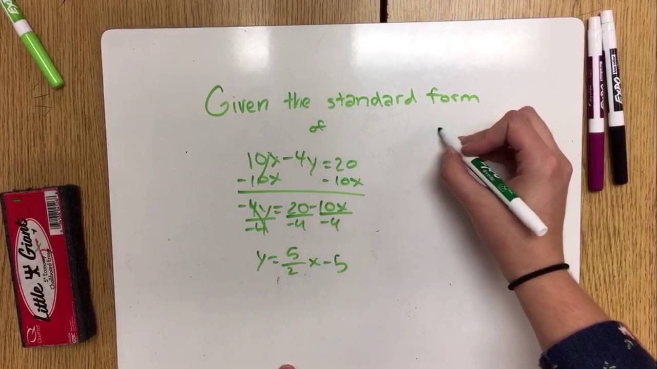 Algebra #10F: Creating a t table and Graphing a Standard Form Linear ...