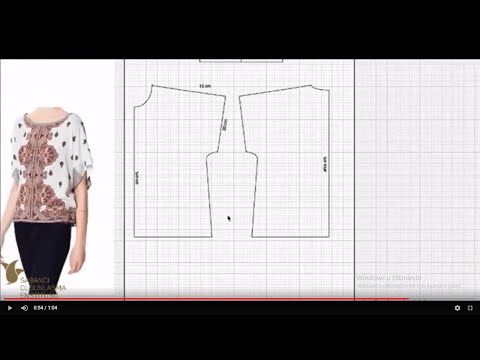 tişort kalıbı üzerine bedenden kollu bluz çizimi 13 ( t-shirt model )