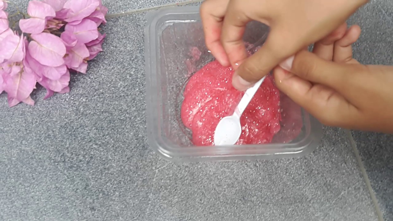DIY Red glitter slime 😍😍😍 - YouTube