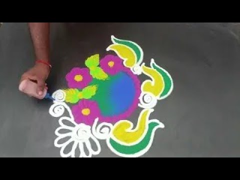 Simple and Quick Rangoli Designs | Beautiful Kolam Videos | Mini Bandi ...