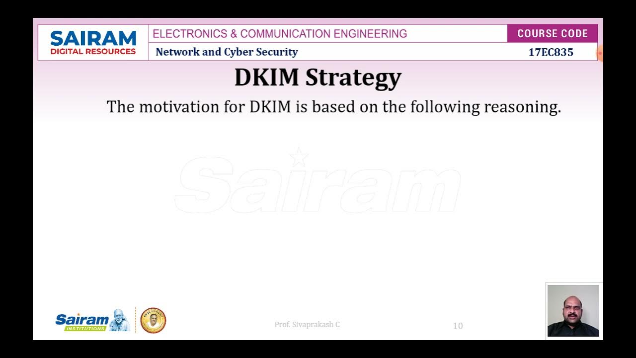 Lecturevideo_17EC835_Module_2_E-Mail Security_DKIM Strategy & DKIM Functional Flow_Sivaprakash C ...