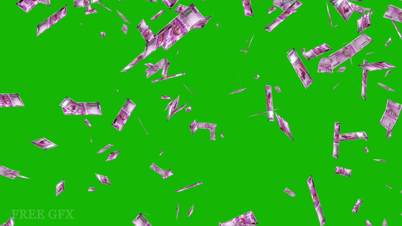 2000 rupees notes falling green screen video - YouTube