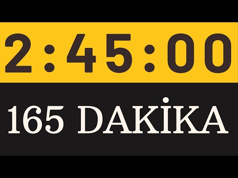 2 Saat 45 Dakika Zamanlayıcı | 165 Dakika Geri Sayım | Müziksiz