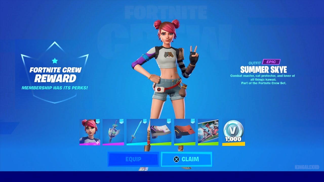 How To Get Summer Skye Skin Crew Pack FREE In Fortnite! (New August ...