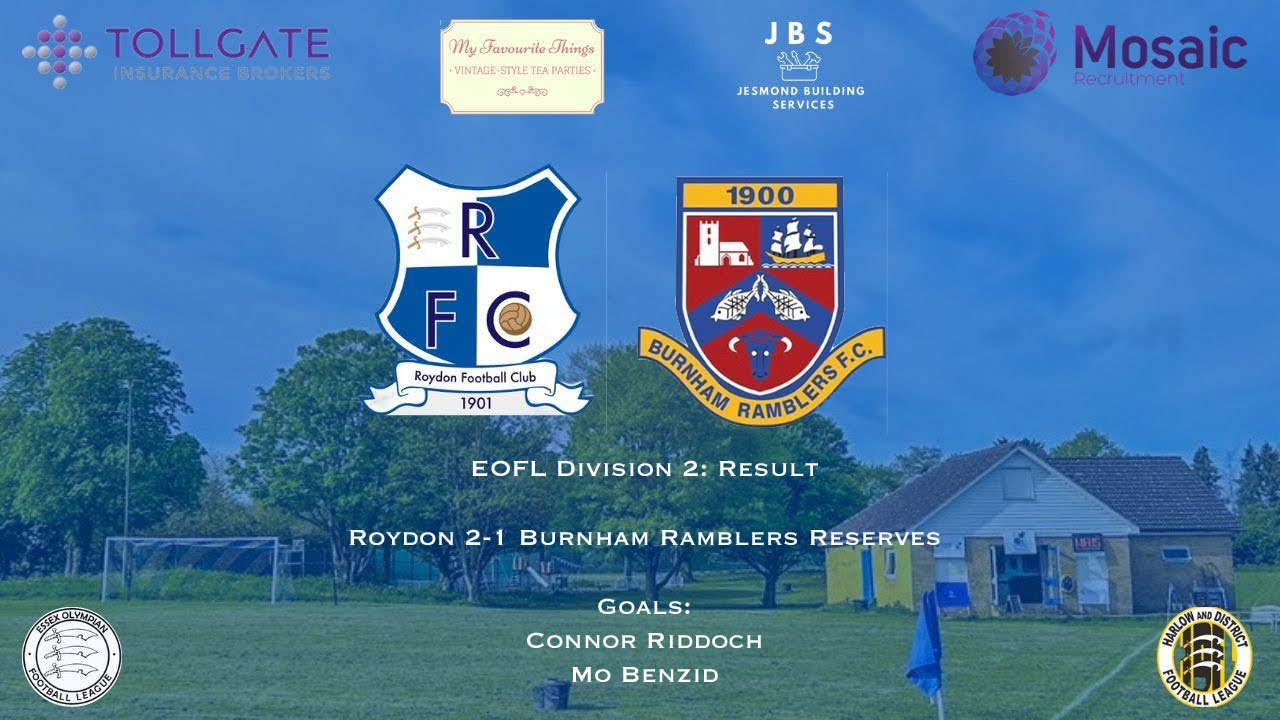Roydon 2-1 Burnham Ramblers Reserves - YouTube