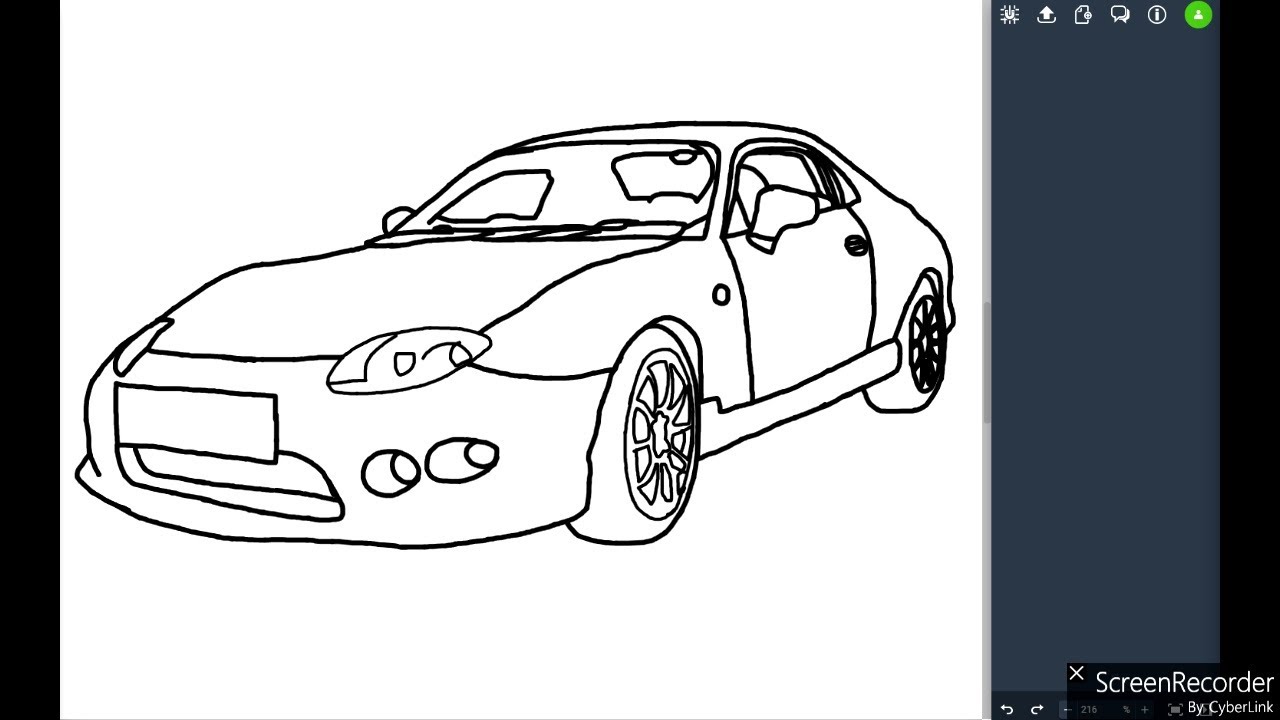 How to draw a 1999 Mitsubishi FTO - YouTube