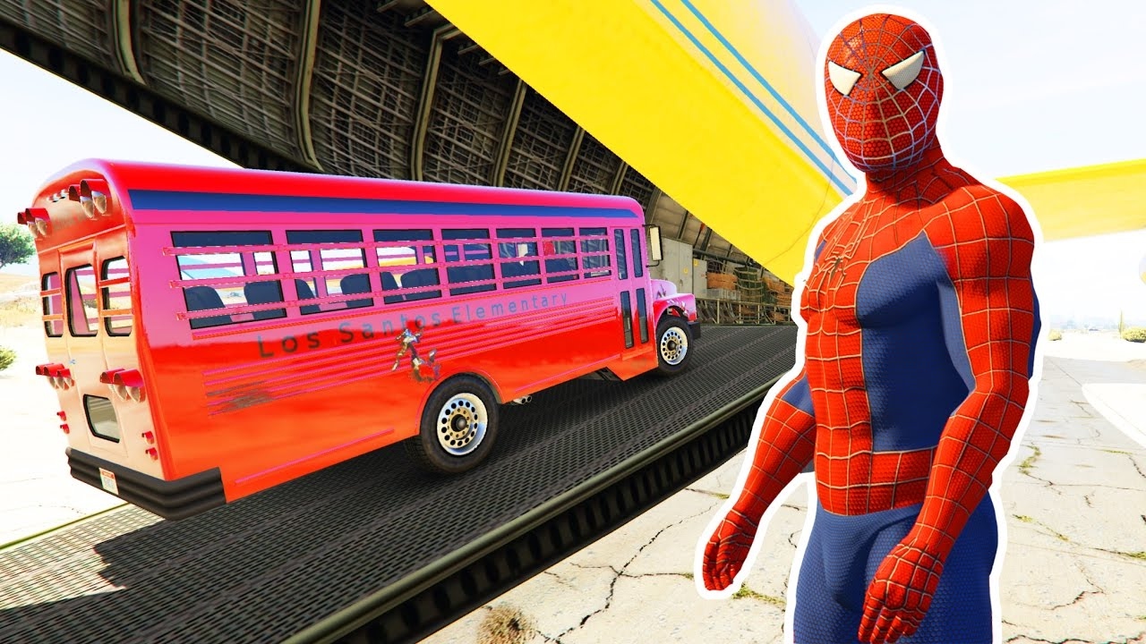 Spiderman Cars Plane Transportation Wheels on the Bus Part II Cartoon ...