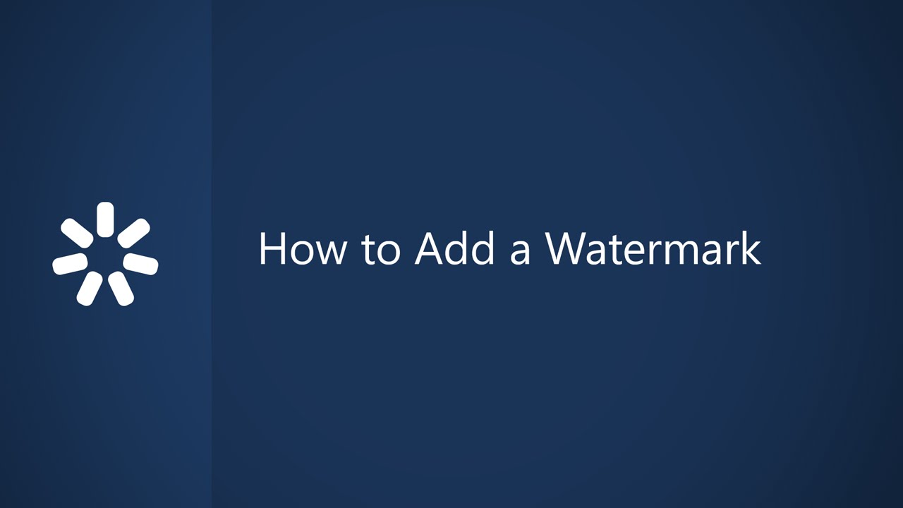 How to Add a Watermark - YouTube