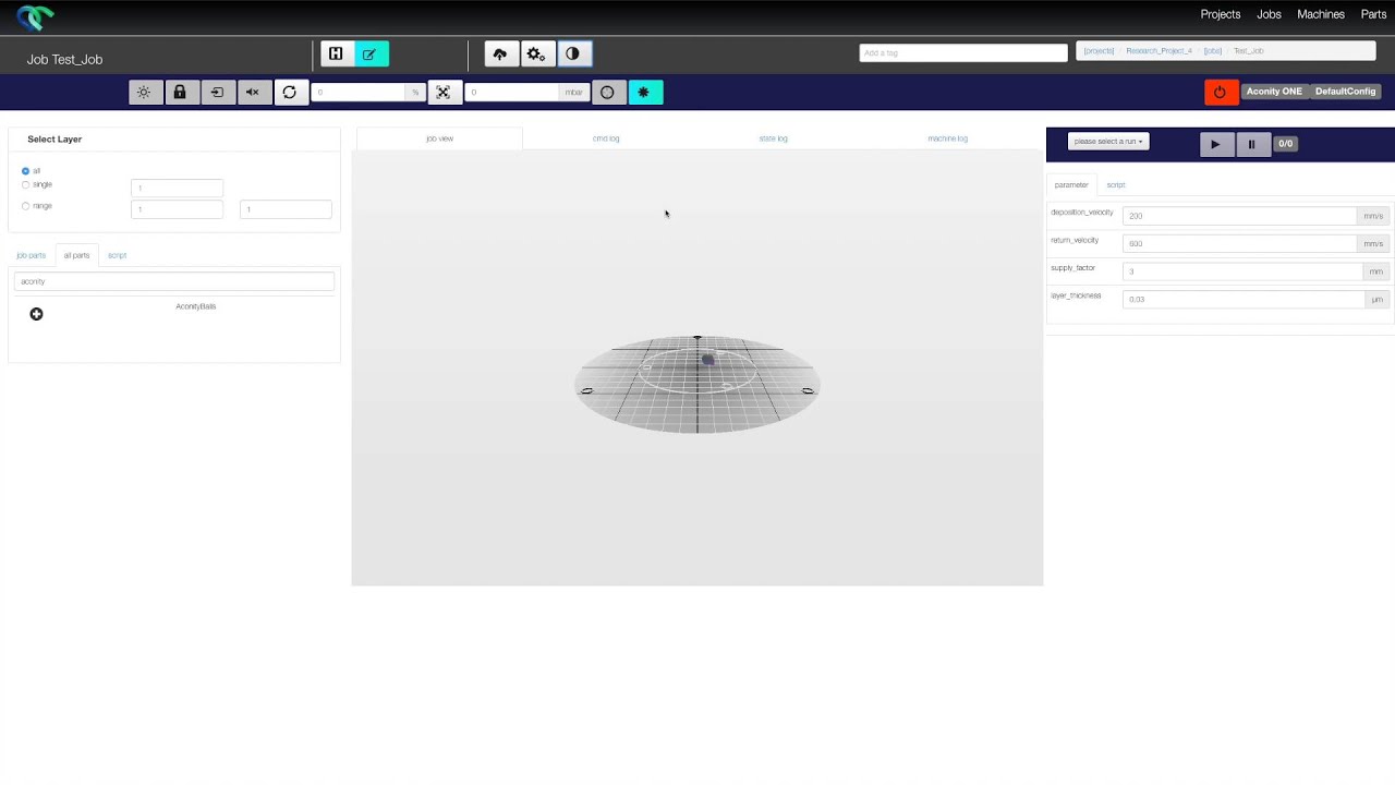 How to create a Job with Aconity3D's AconitySTUDIO - YouTube