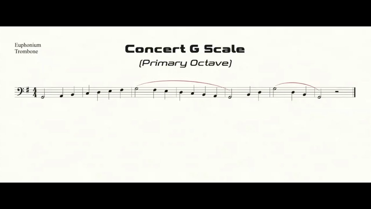 Trombone & Euphonium G Scale Practice in Half-Quarter All-State Pattern ...