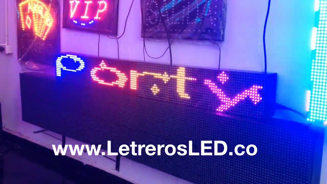 Letrero LED Multicolor 128x16 Outdoor Aviso LED Programable - YouTube