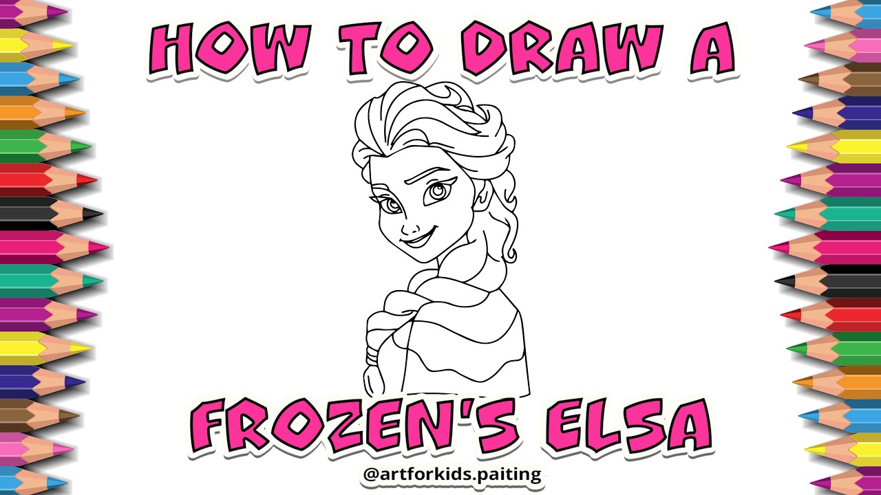 how to draw a Frozen Elsa - YouTube