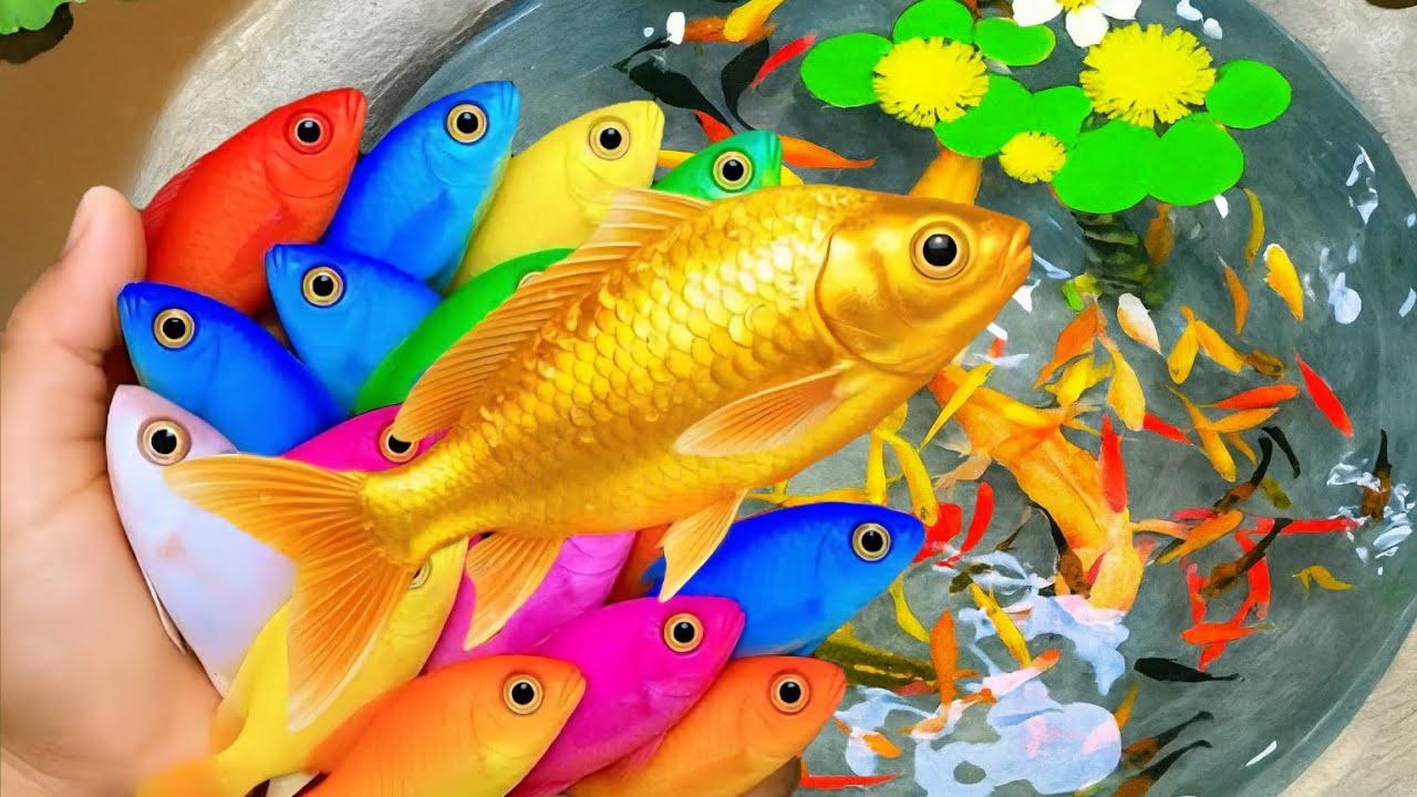 Great Fishing! Cute Dinosaurs Catch Carp, Goldfish, Guppies & Baby ...