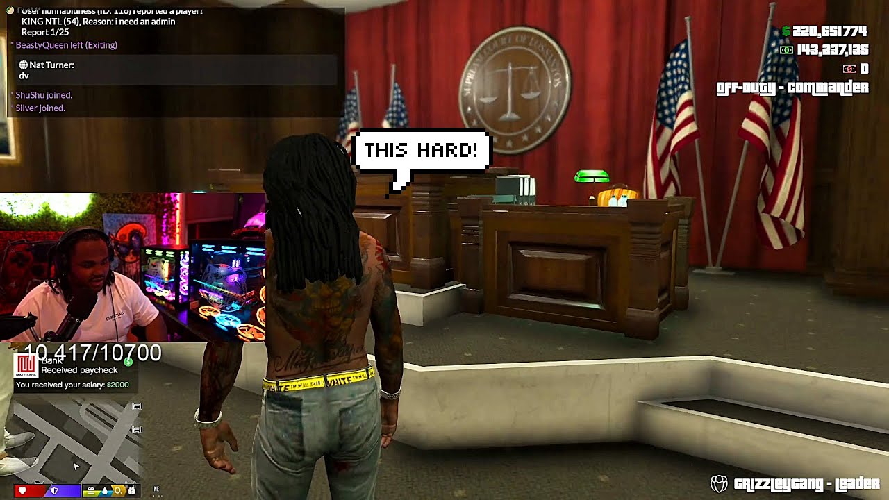 TEE GRIZZLEY Visits The New Server Courthouse... GTA 5 RP - YouTube