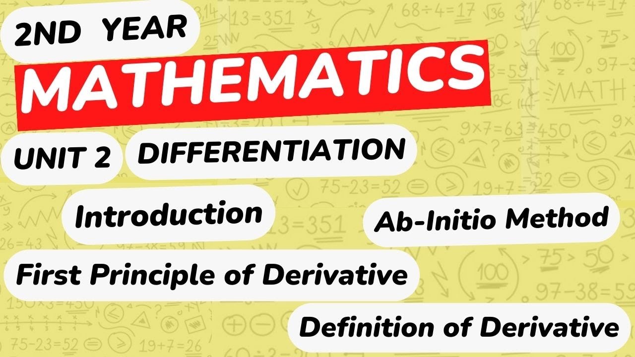 Mathematics 2nd Year Chapter 2 | Differentiation | Definition ...