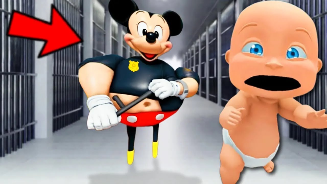 Baby Escapes EVIL MICKEY MOUSE 100 TIMES! - YouTube