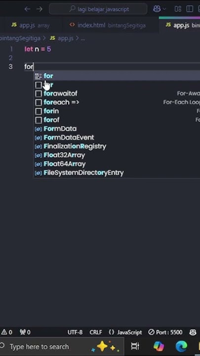 Bikin Bintang pola segitiga di Javascript, Easy sekali kawanku #javascript #coding - YouTube