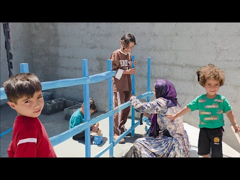Azadeh concern about her father's condition, building a wooden fence