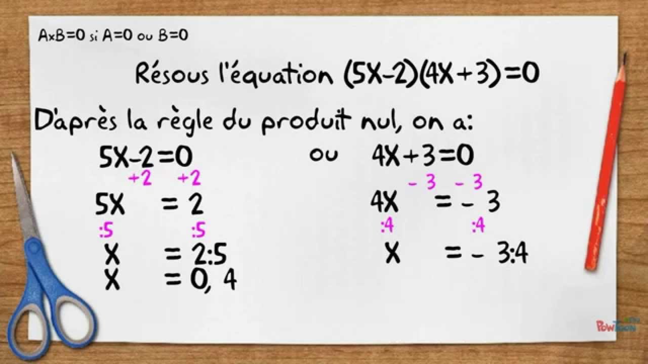 Equations produit nul - YouTube