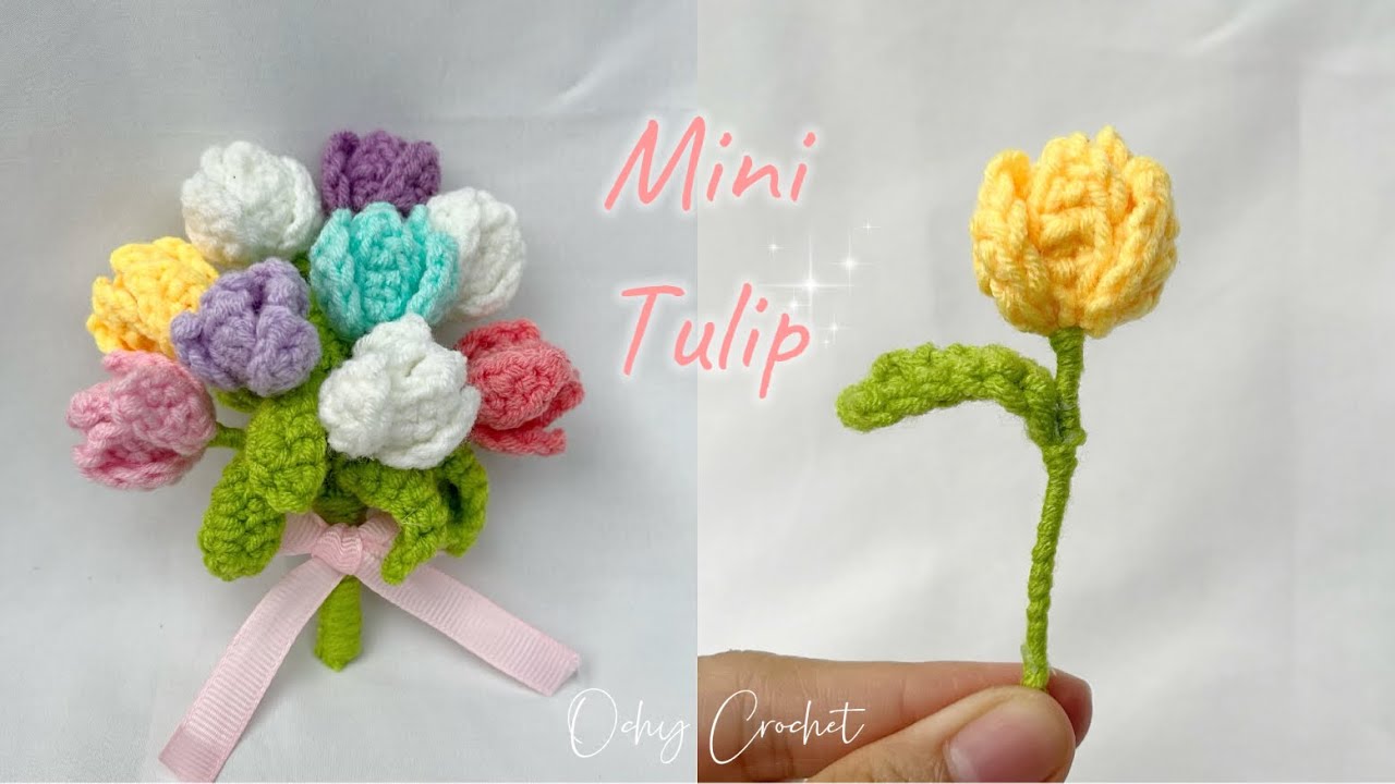Crochet mini Tulip 🌷 | How to crochet Tulip flower | Móc hoa tulip mini ...