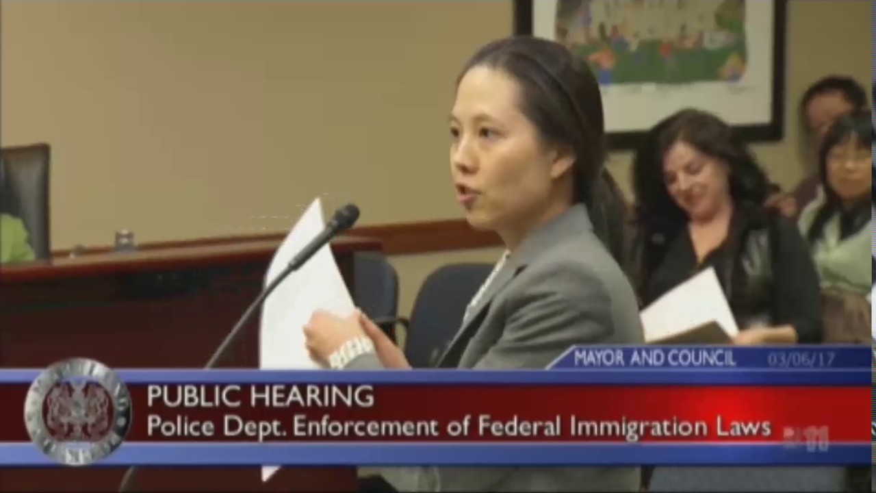 Debbie Chen speaks at Rockville sanctuary ordinance hearing - YouTube