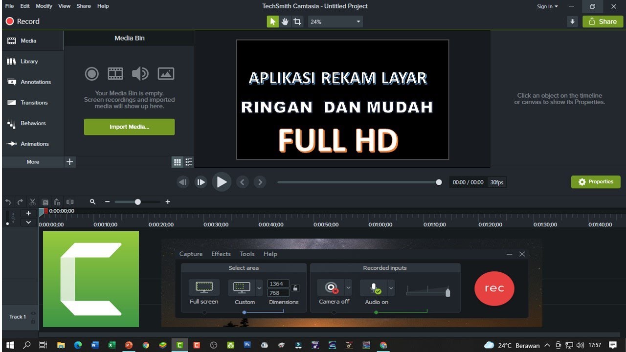 CAMTASIA APLIKASI REKAM LAYAR YANG MUDAH DAN RINGAN DI KOMPUTER - YouTube