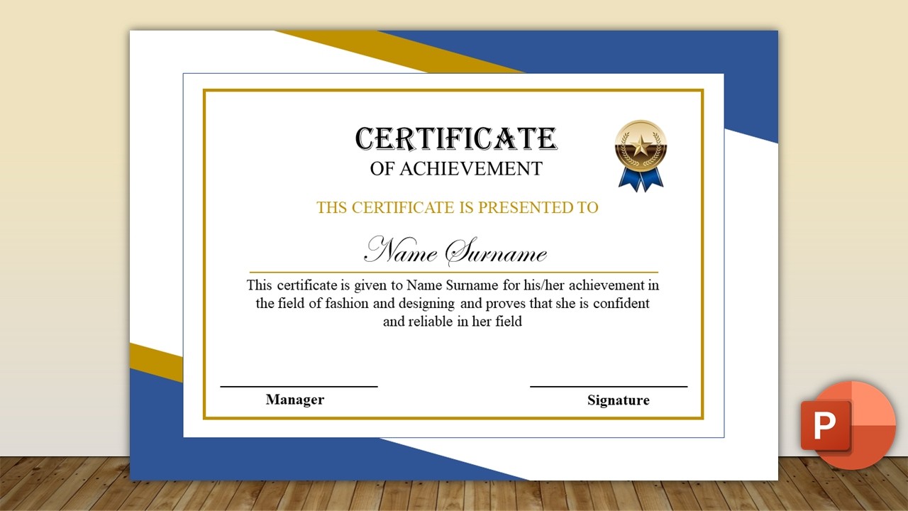 How to Design a Certificate Of Achievement in PowerPoint | Certificate ...