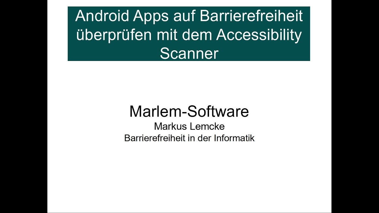 Android Apps auf Barrierefreiheit testen / überprüfen mit dem ...