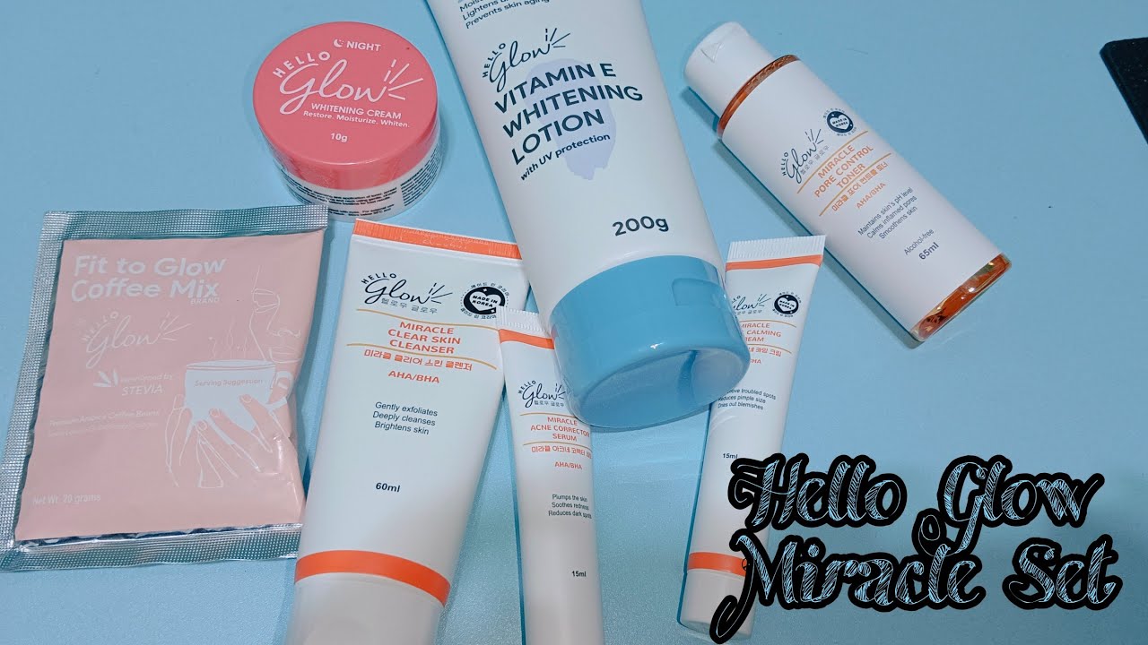 Miracle Glow Set items - Skincare set - YouTube