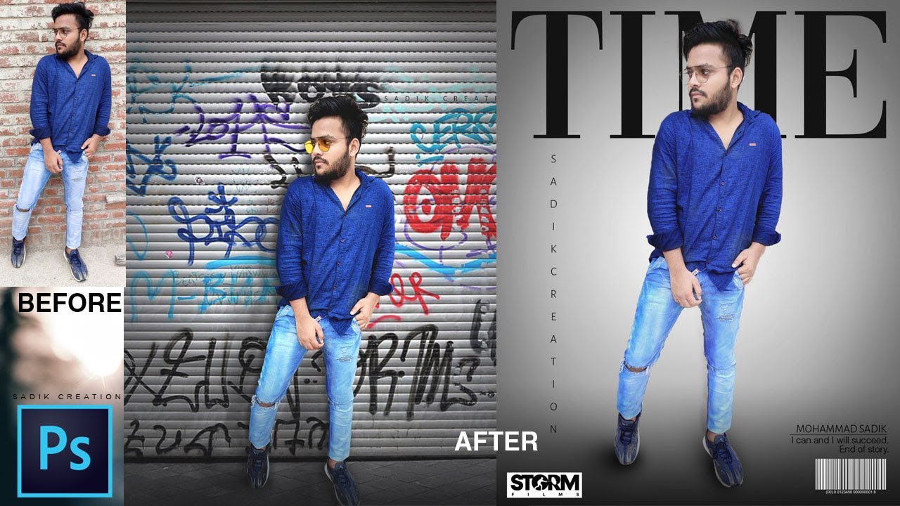 Street Shutter Art And Magazine Cover Photo Editing In Photoshop|Change ...