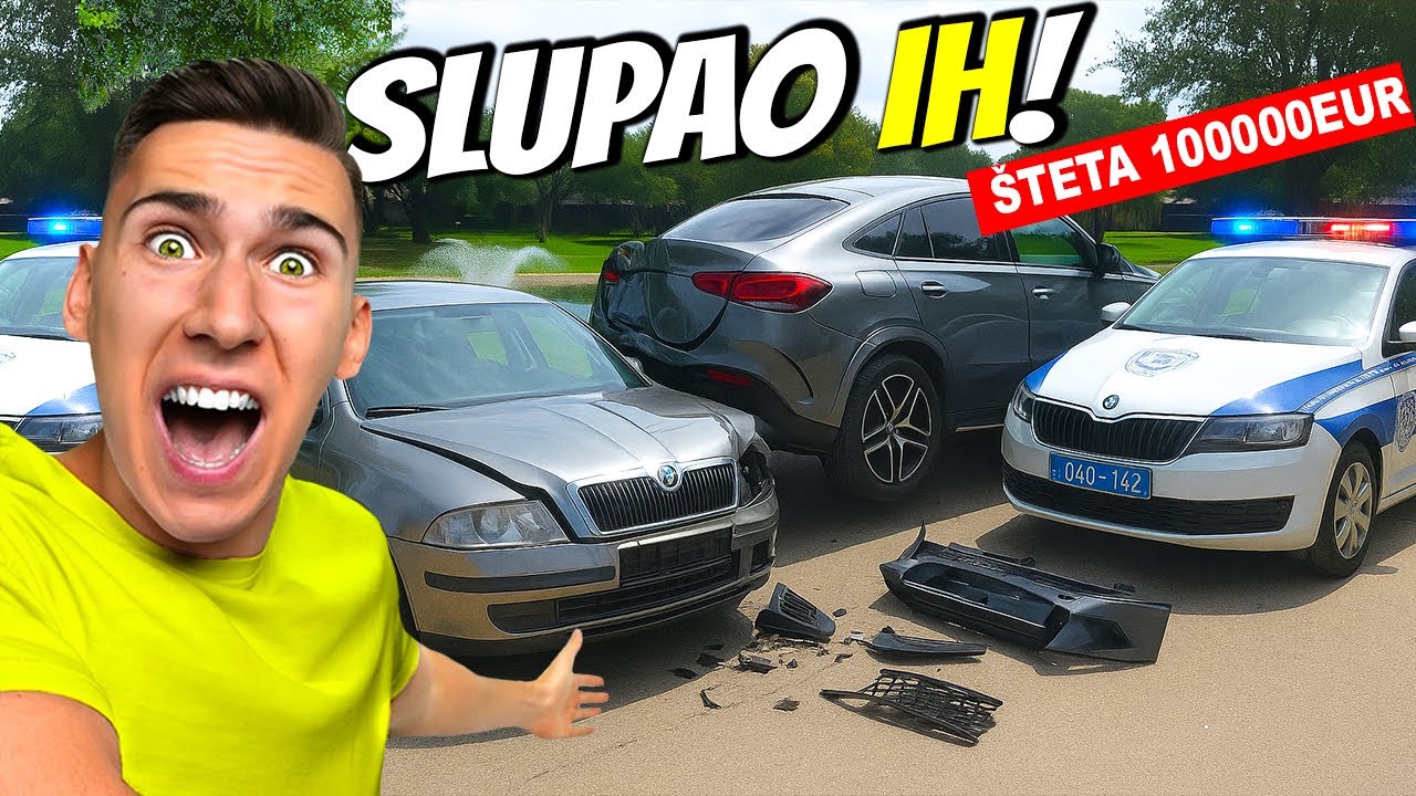 TATINOM ŠKODOM SLUPAO DEXOV & SIMIJEV AUTO! *Šteta 100.000 eura* - YouTube
