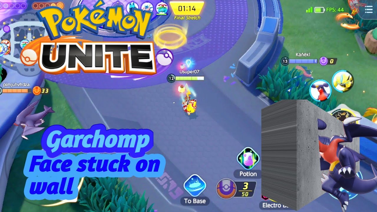 pokemon unite:Garchomp stuck in wall😂😂 funny moments - YouTube