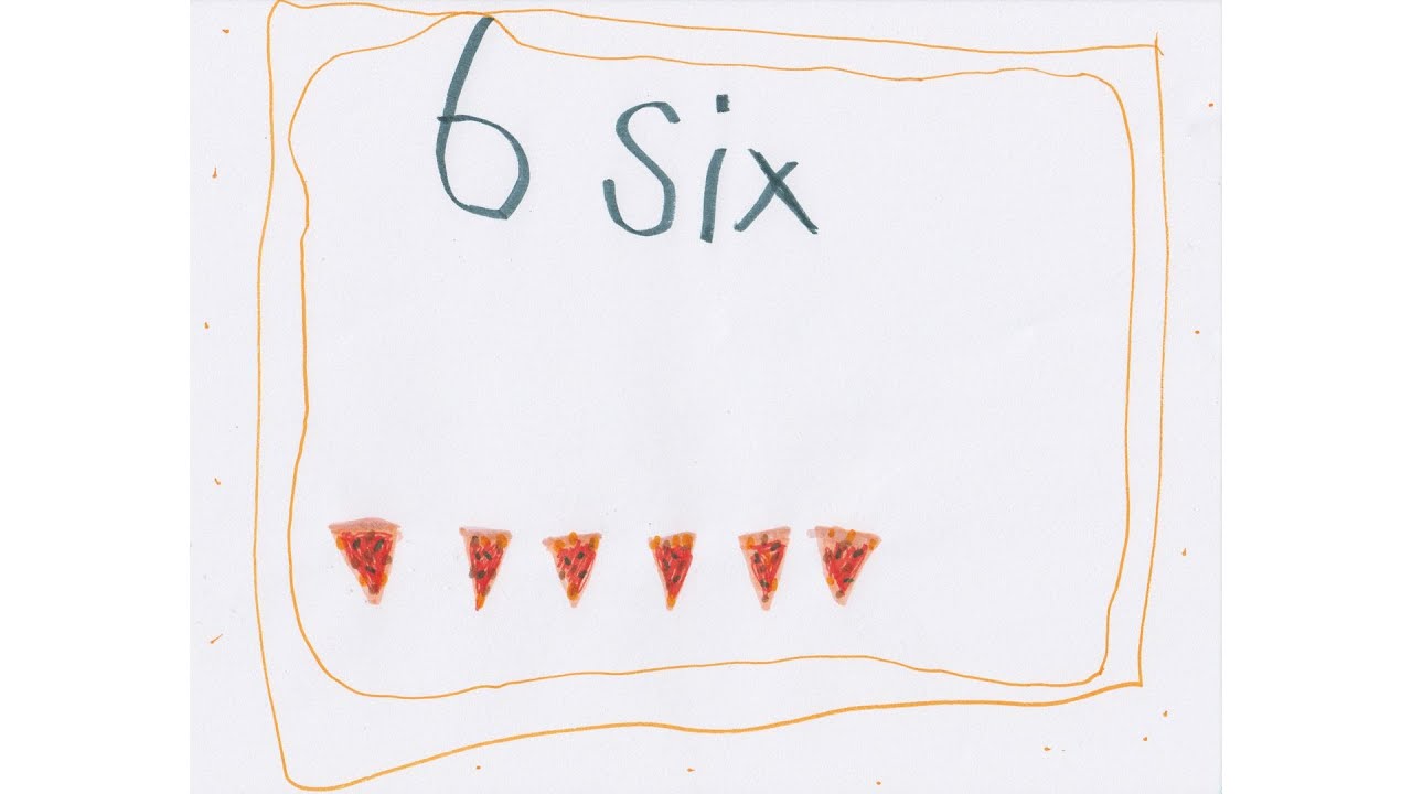 How to Draw Six Pizza Slices Number Six 6 - YouTube