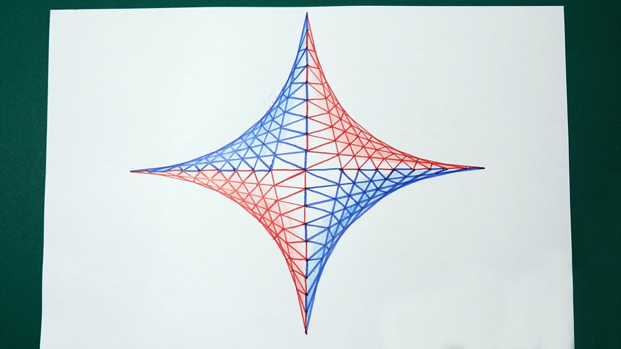 Geometric Art Drawing with Lines - YouTube