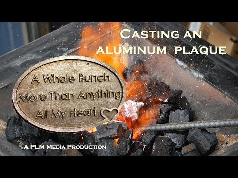 Casting an aluminum plaque - YouTube