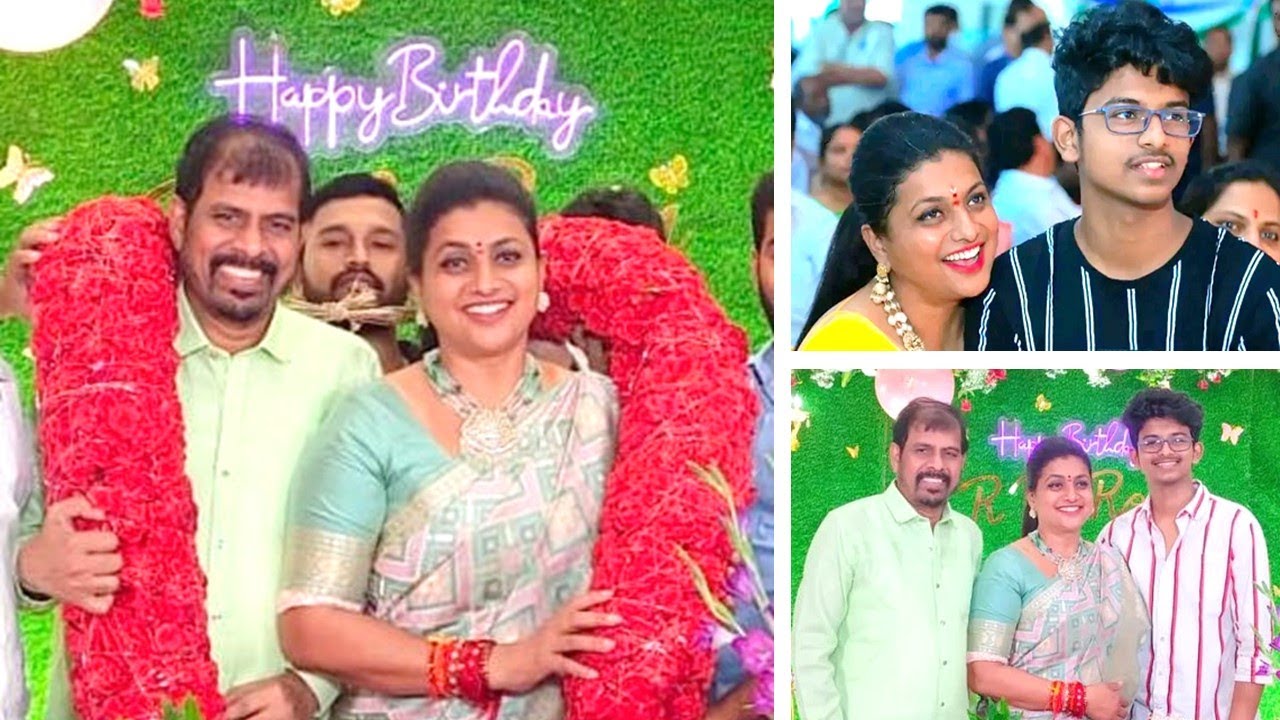 Actress Roja 50th Birthday Celebration | Husband & Son | Family ...