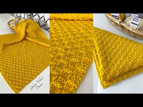 En Güzel ve Sade Bebek Battaniyesi🌼Şiş ile Örgü En Kolay Örgü Battaniye Yapımı💯
