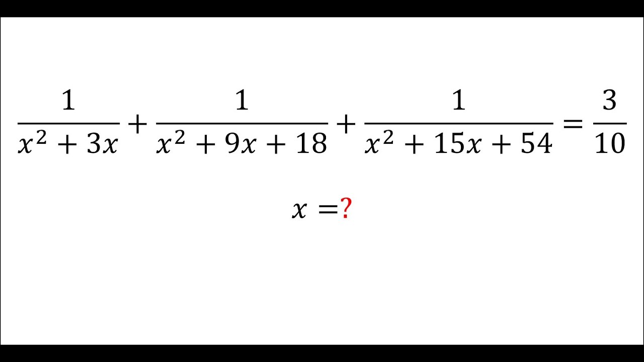 Maths Olympiad | Algebra | Fractional equations | 2 - YouTube