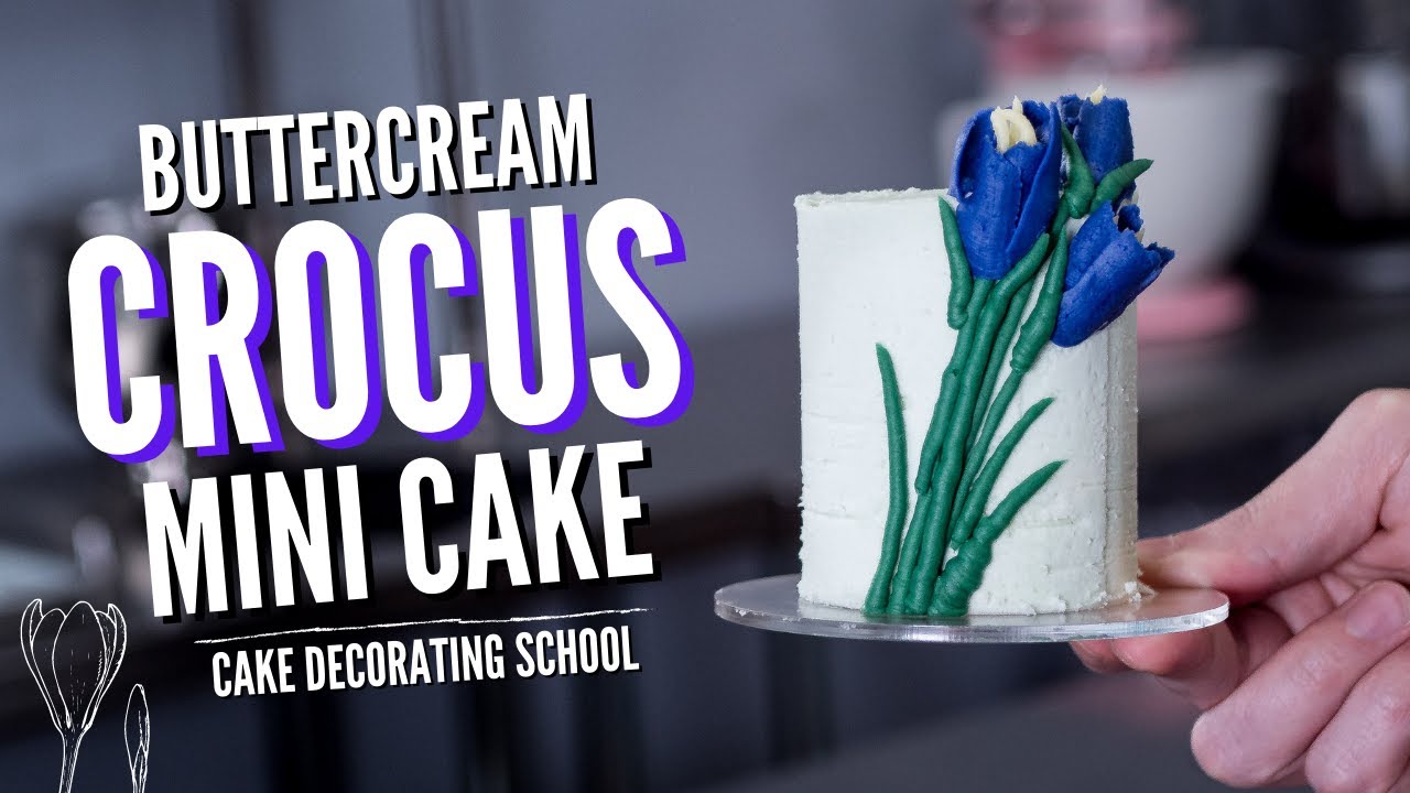 3D Buttercream Crocus Flower Mini Cake [ Cake Decorating For Beginners ...