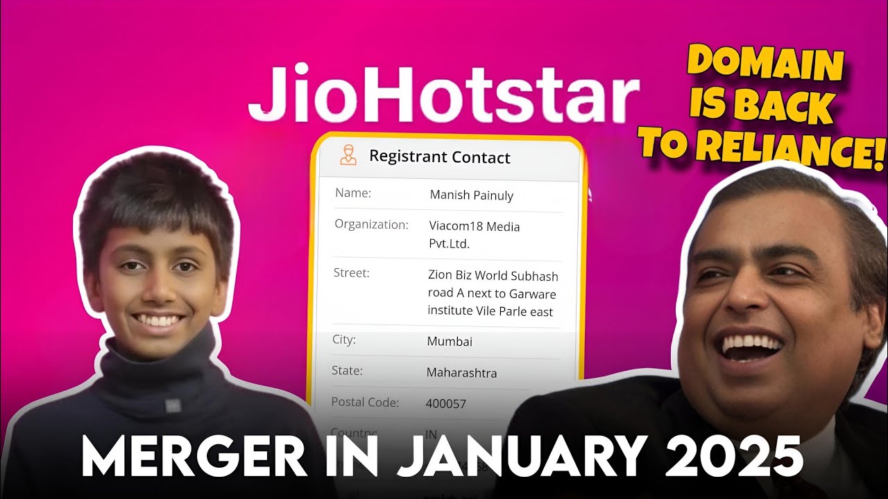 JioHotstar Domain Back To Reliance🔥: Merger in January 2025, Disney ...