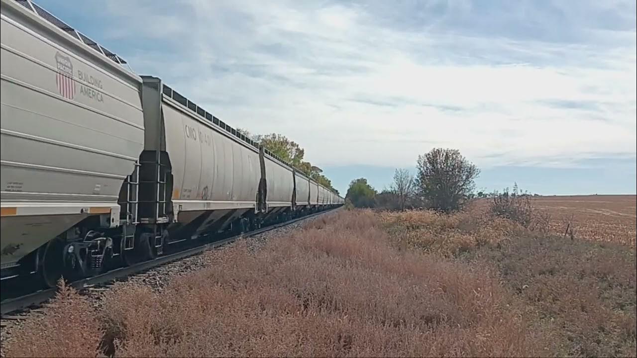 UP #8645 Grain Train N in Murray, NE (10-26-24) - YouTube