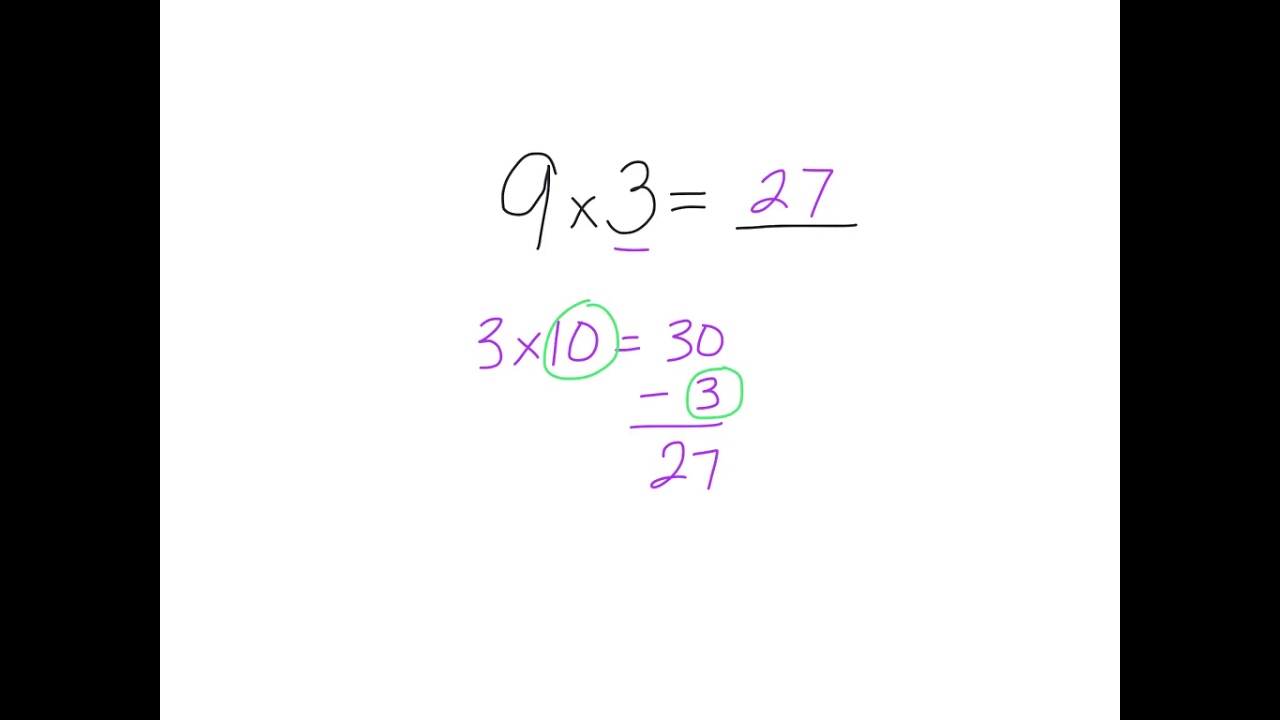 Strategies for Multiplying by 9 - YouTube