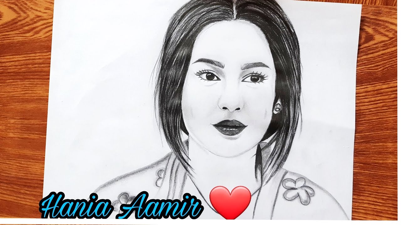 How to draw Hania Aamir | How to draw a girl step by step - gbiarts ...