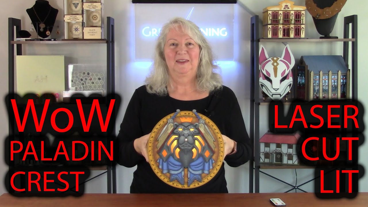 How To Design and Laser Cut a Lit World of Warcraft Paladin Crest - YouTube