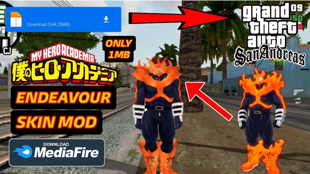 HOW TO INSTALL MY HERO ACADEMIA ENDEAVOUR SKIN MOD IN GTA SAN ANDREAS ...