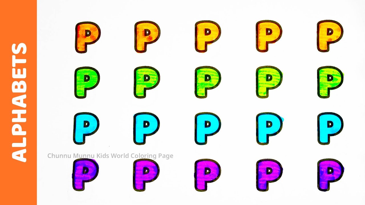 Letter P Tracing and Coloring for Kids | Learn ABC with Fun Drawing ...